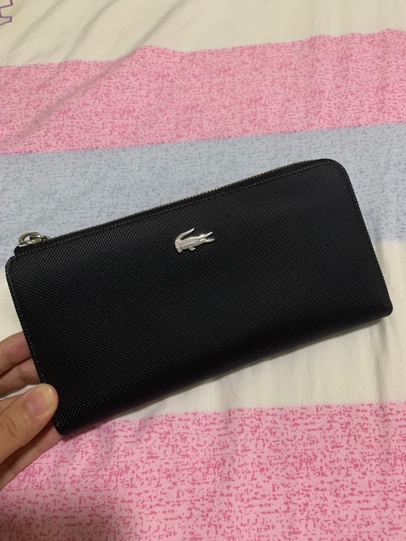 [PRELOVED] ORIGINAL LACOSTE BLACK LONG WALLET, Women's Fashion, Bags & Wallets, Wallets & Card ...