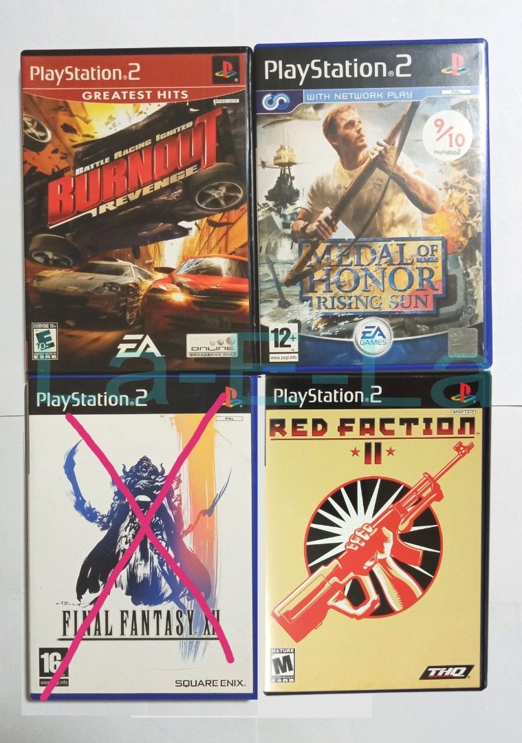 Ps2 Games (Medal of Honor: Rising Sun, Burnout: Revenge, Red Faction-2 ...