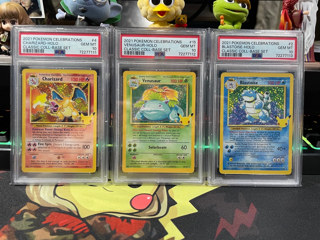 PSA 10 Sequential Charizard, Venusaur, Blastoise 25th Celebrations Pokemon, Hobbies & Toys, Toys ...