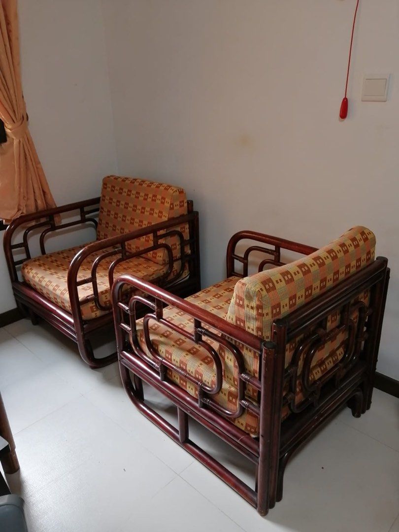 Rattan sofa armchair - Manau Cane, Furniture & Home Living, Furniture ...