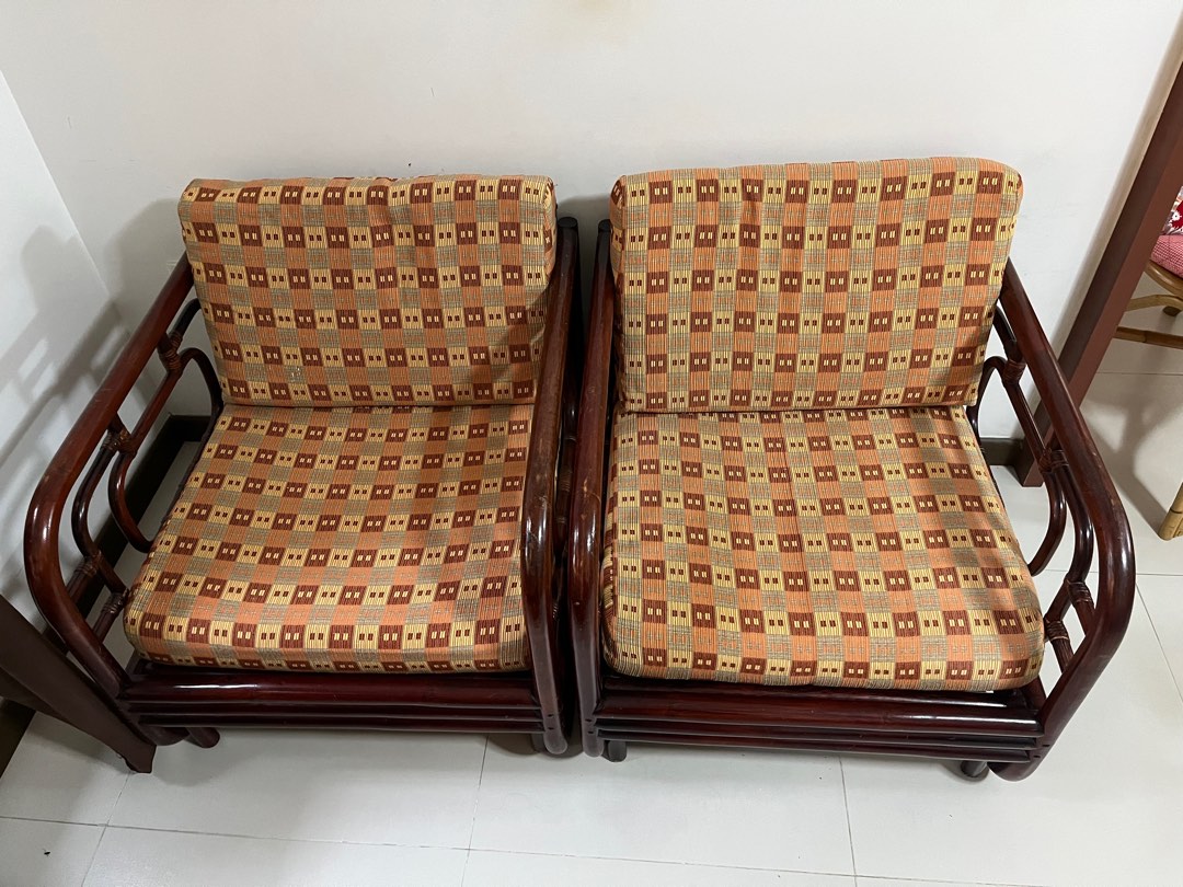 Rattan sofa armchair - Manau Cane, Furniture & Home Living, Furniture ...