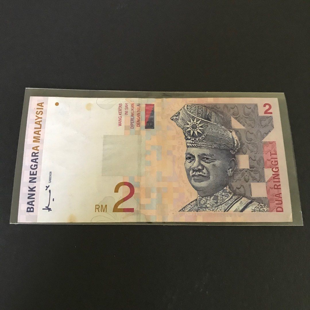 RM2 Duit Lama Wang Kertas Lama Paper Money Banknote Sign Gabenor Ahmad ...
