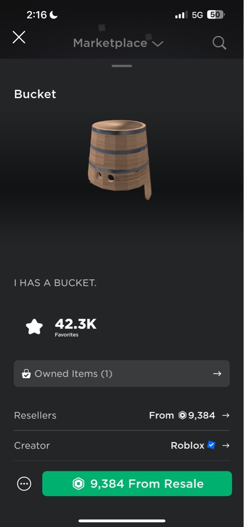 Roblox limited bucket, 電子遊戲, 電子遊戲機, 其他 - Carousell