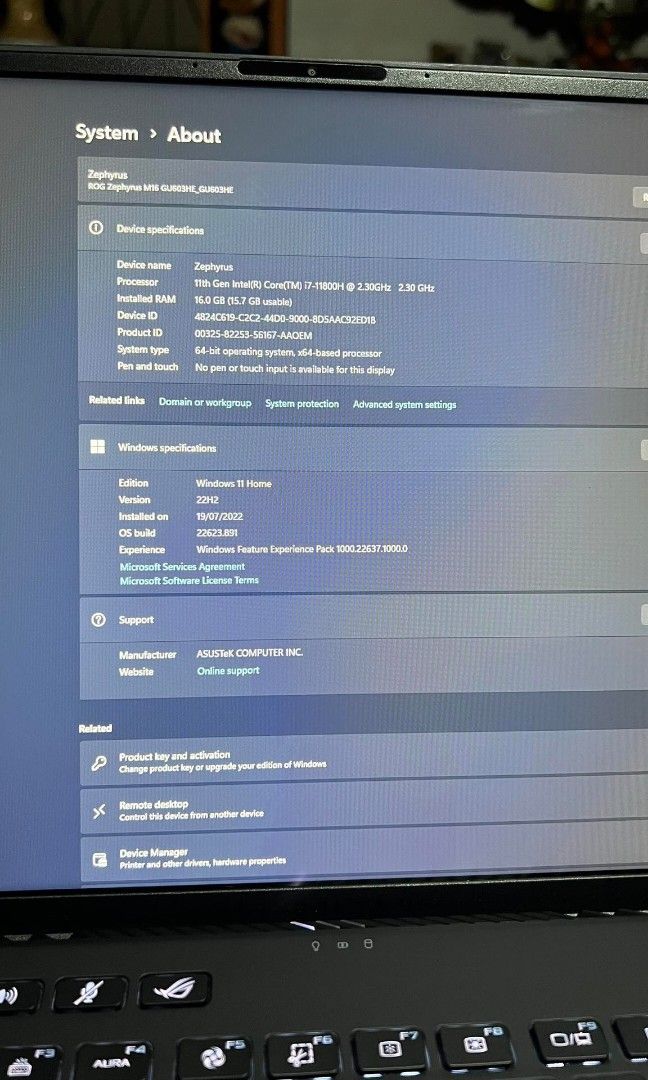 ROG Zephyrus M16, Computers & Tech, Laptops & Notebooks on Carousell