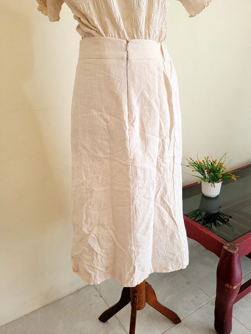 ROK SEPAN LINEN MADE IN KOREA, Fesyen Wanita, Pakaian Wanita, Bawahan ...