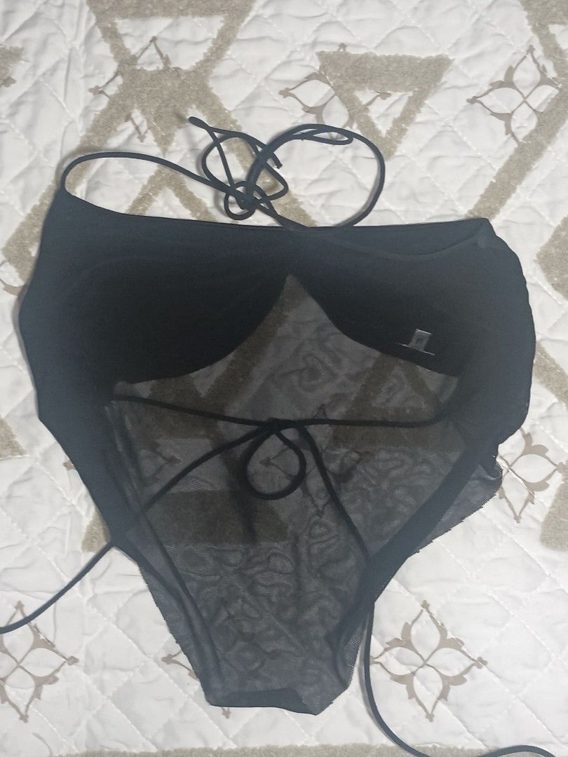 Sexy black string top, Women's Fashion, Tops, Sleeveless on Carousell