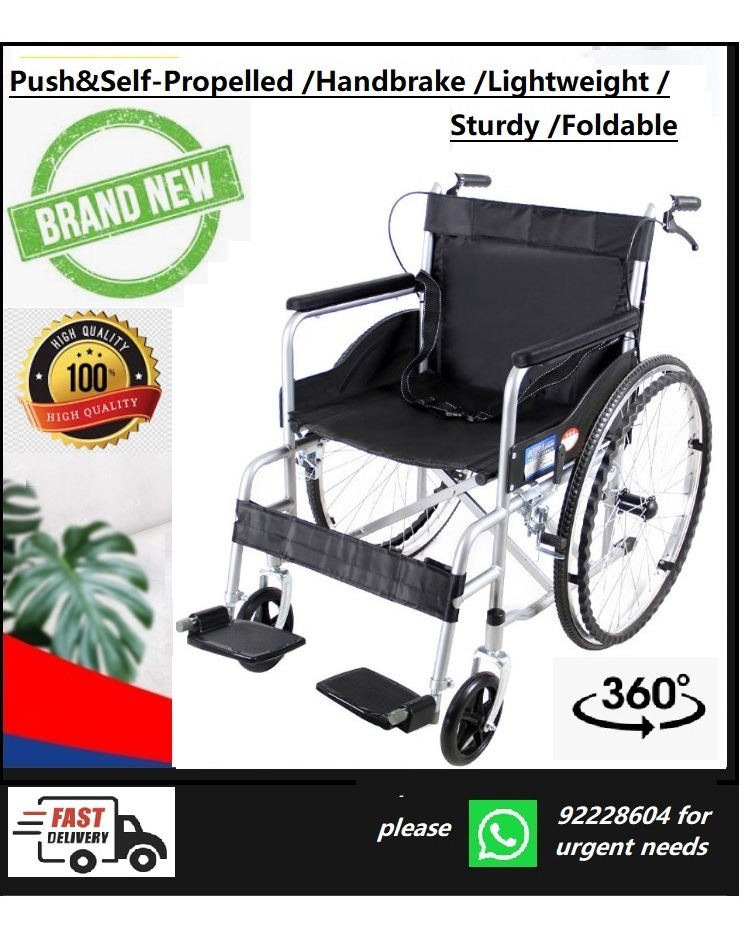 SG Seller Foldable Wheelchair for Push & Self-Propelled. Lightweight ...