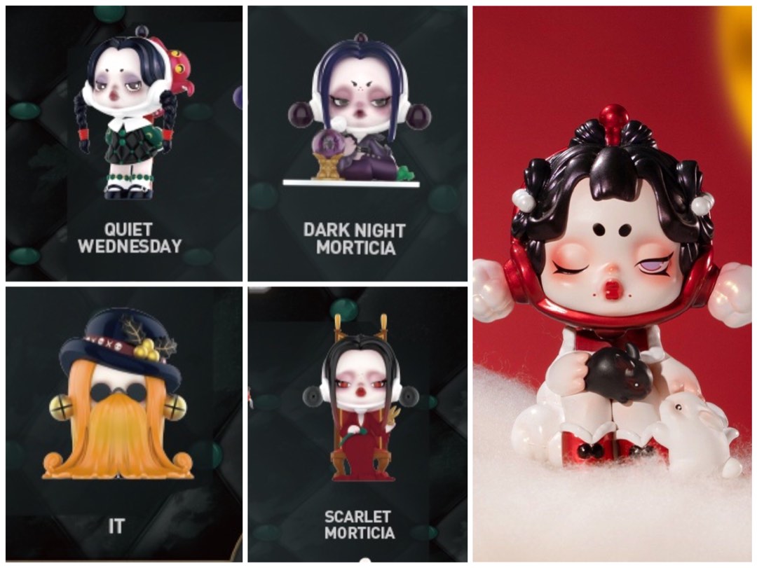 All for $100! Skullpanda CNY and Addams Family Wednesday, Morticia, IT ...
