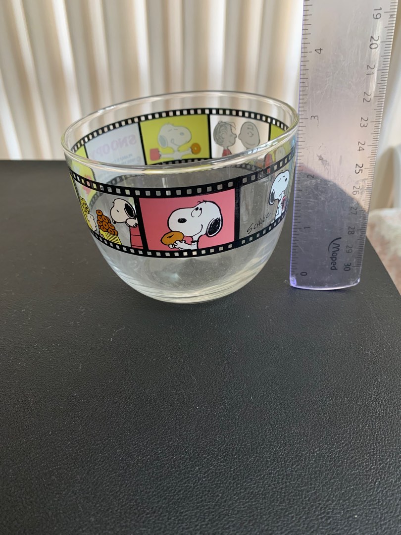 snoopy glass bowl with flaw, Furniture & Home Living, Kitchenware ...