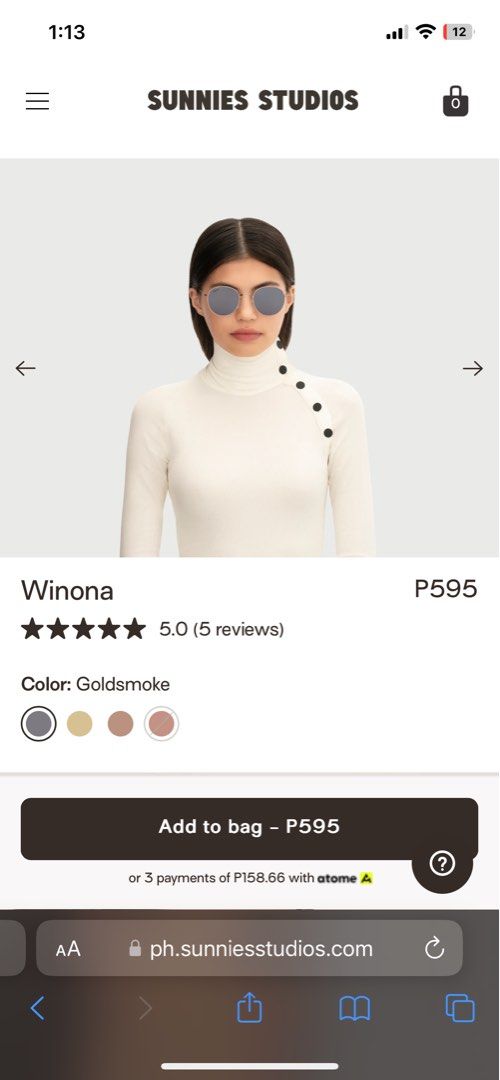 Sunnies Studios Winona in Goldsmoke on Carousell