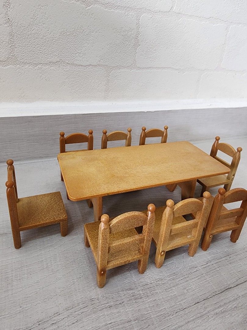 Sylvanian Families Vintage Big Family Table 8 Seaters Dining Table ...