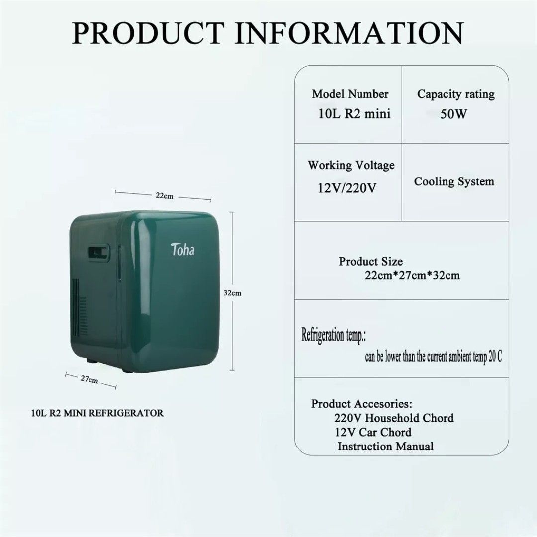 Toha Mini Fridge / Car Fridge, TV & Home Appliances, Kitchen Appliances ...