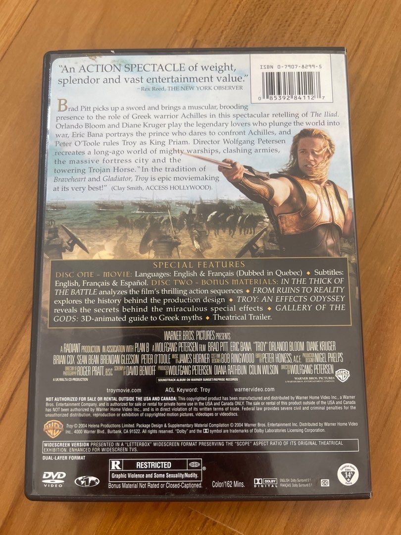 Troy 2 disc widescreen, Hobbies & Toys, Music & Media, CDs & DVDs on ...