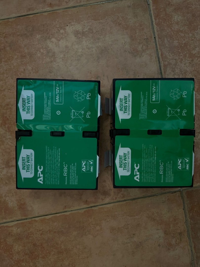 UPS Batteries x2 - APCRBC124, Computers & Tech, Parts & Accessories ...