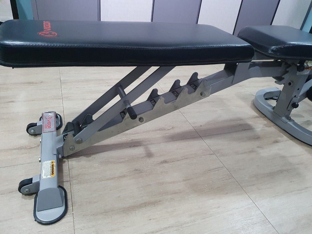 Vigor Premium Gym Bench with leg extension, Sports Equipment, Exercise ...