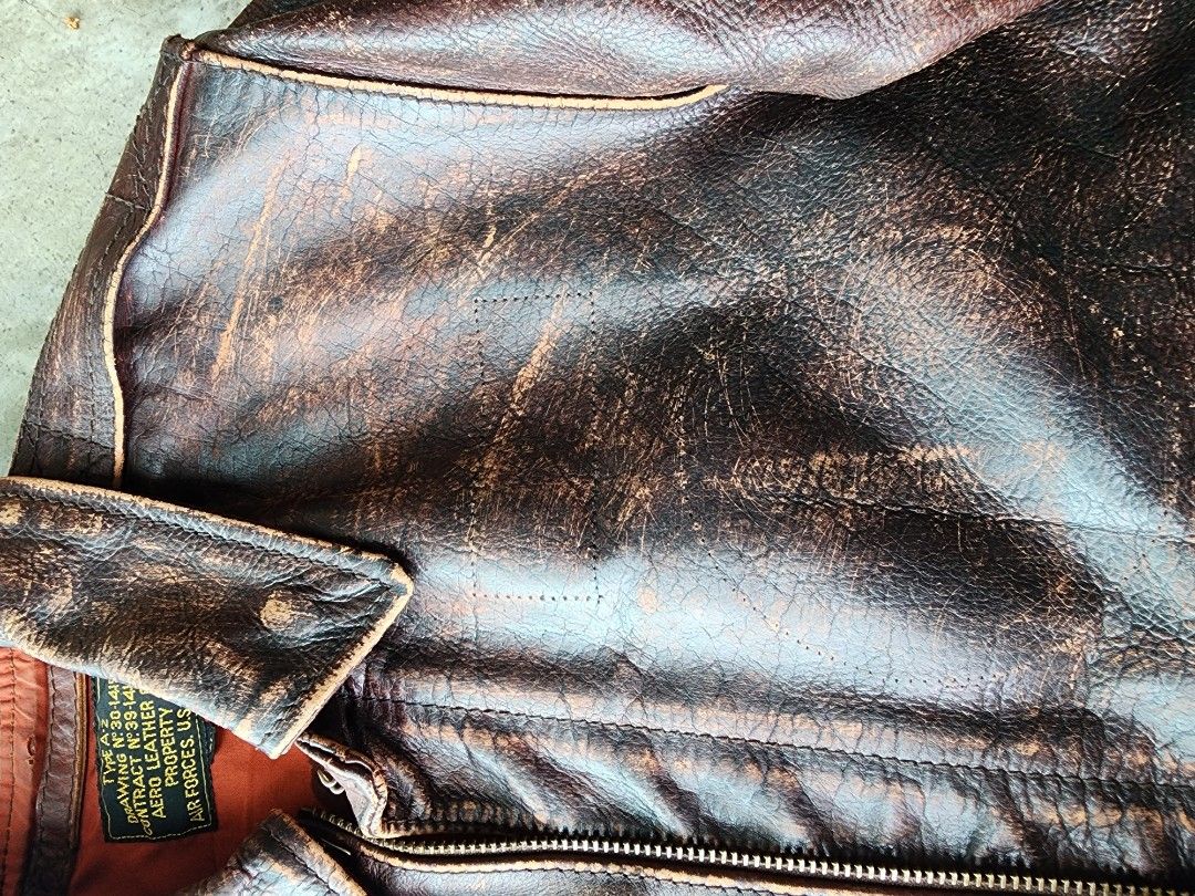 Vintage Aero leather A2 distressed leather flight jacket, Men's Fashion ...