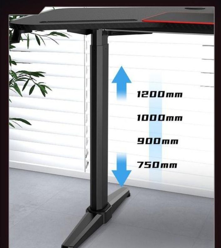 Wing Shaped Standing Home Office Workstation with Monitor Riser, Phone ...