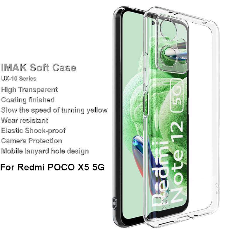 Xiaomi Redmi Note 12 5G / Poco X5 - Imak UX-10 Ultra Clear Series TPU Case Full Coverage Casing ...