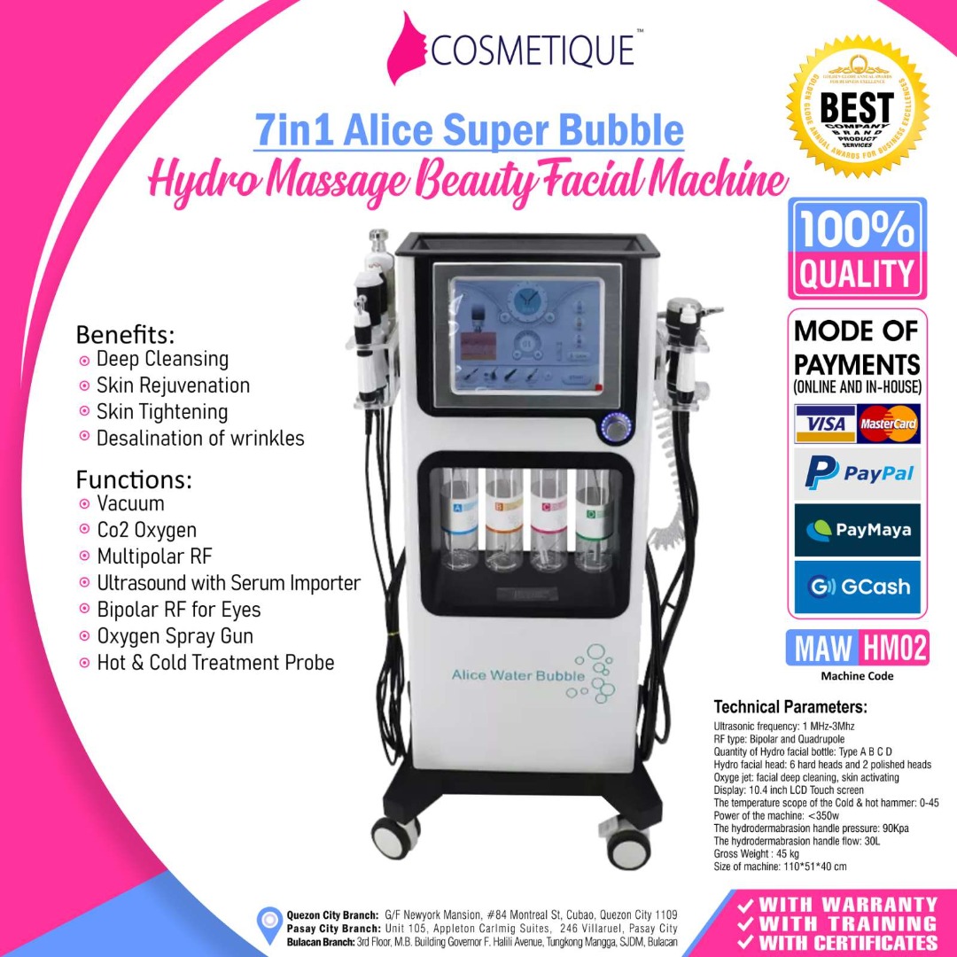 7in1 Alice Bubble Hydra Facial Machine, Beauty & Personal Care, Face ...