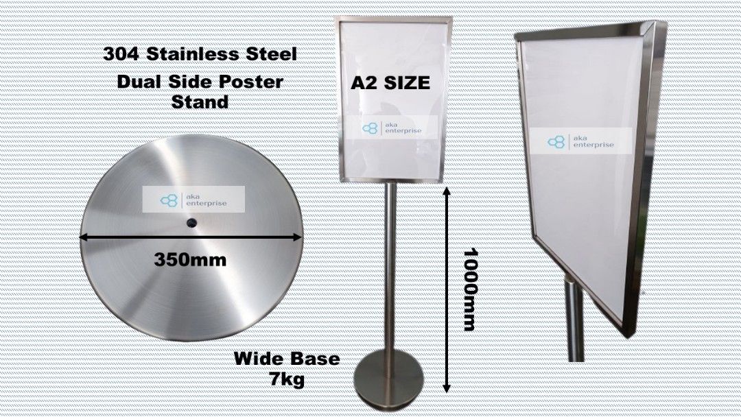 A2 Poster Stand | Stainless Steel display stand | Signage Stand | Queue Pole | KT Board, Hobbies ...