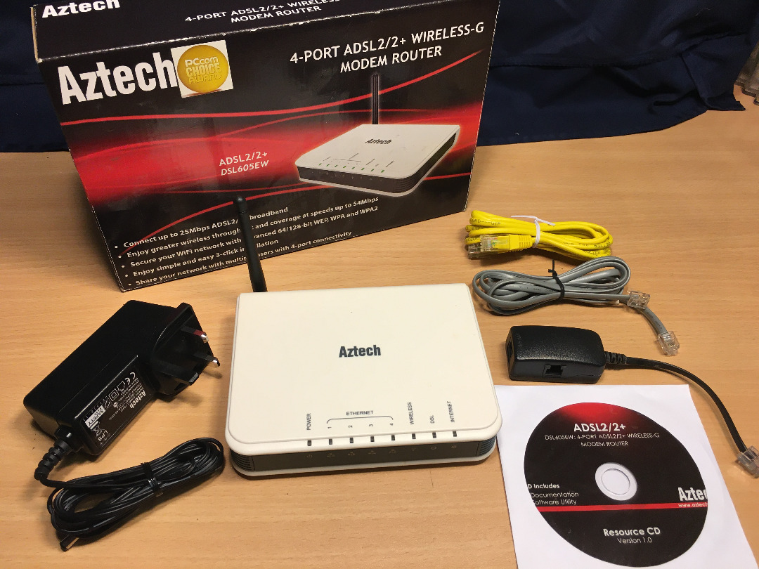 Aztech 4-Port ADSL2/2+ Wireless-G Modem Router (DSL605EW) (Streamyx ...