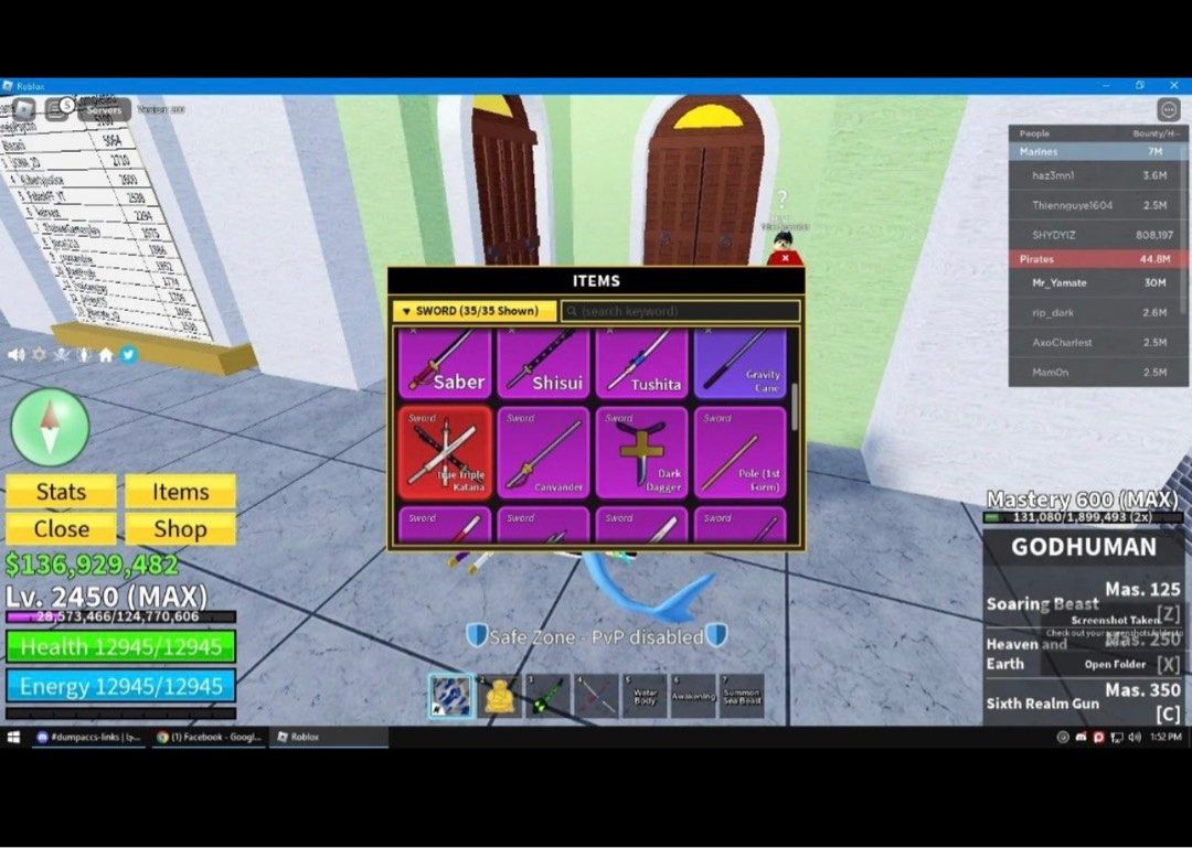 Blox fruit （超高30m bounty acc) max lvl, 電子遊戲, 電子遊戲, 其他 - Carousell