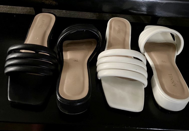 BUNDLE OF ANNEL SANDALS |BLACK AND WHITE SANDALS SET, Women's Fashion ...