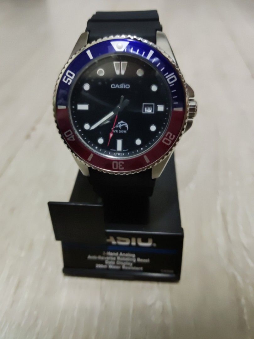 Casio Duro Marlin MDV-106B-1A2VCF Watch (Pepsi), Men's Fashion, Watches ...