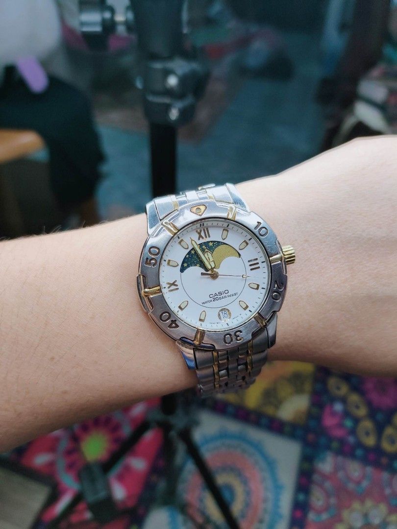 Casio moon phase watch, Women's Fashion, Watches & Accessories, Watches ...