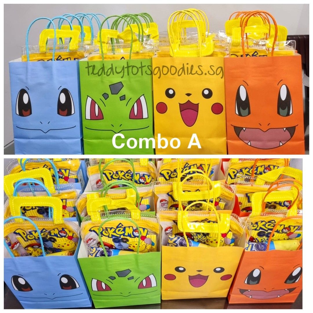 Combo A3 | Pokemon Themed Goodie Bags Pikachu Charmander Bulbasaur ...