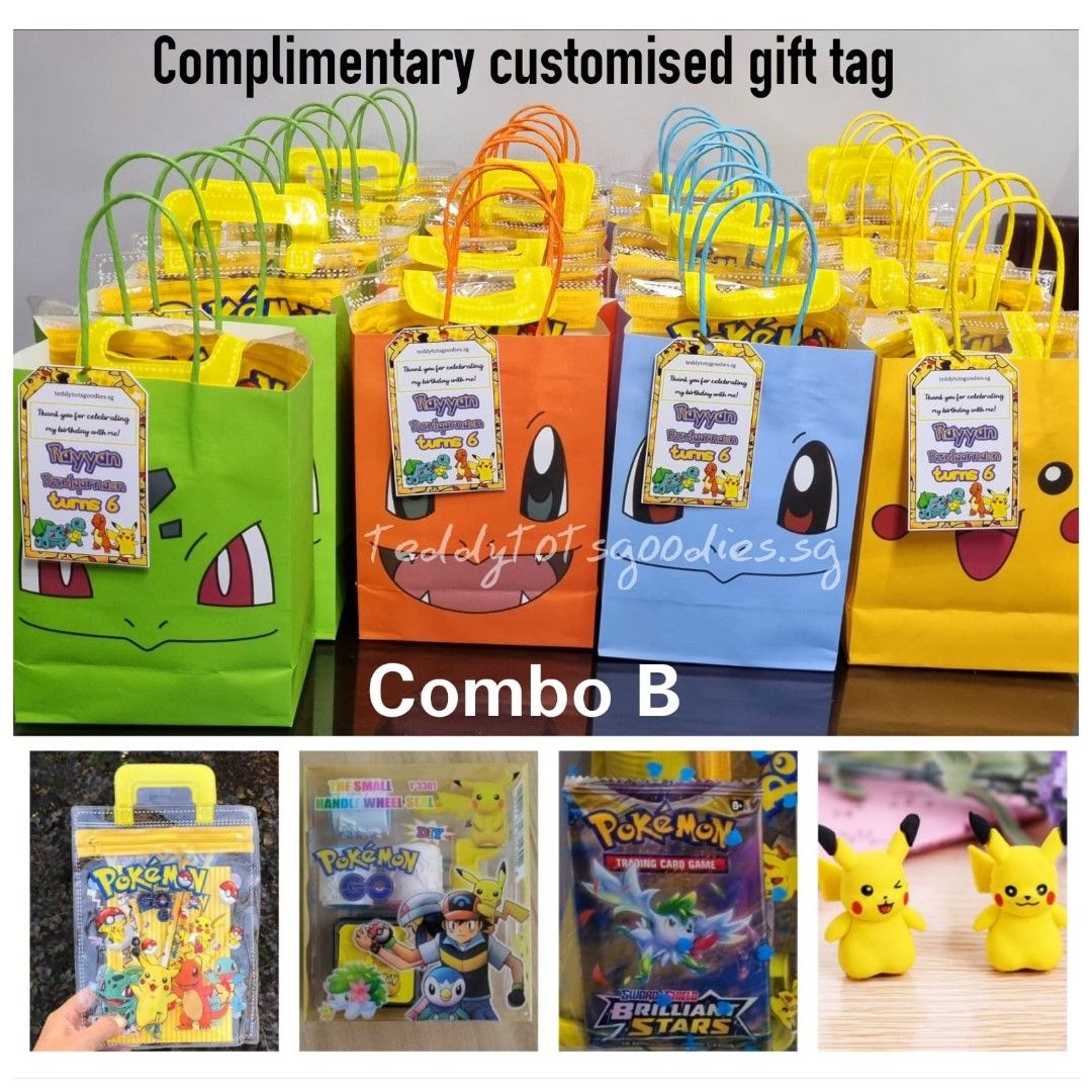Combo B3 | Pokemon Themed Kids Goodie Bags Pikachu Charmander Bulbasaur ...