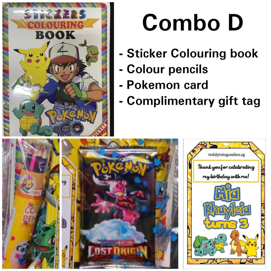 Combo D | Pokemon Themed Kids Goodie Bags Pikachu Charmander Bulbasaur ...