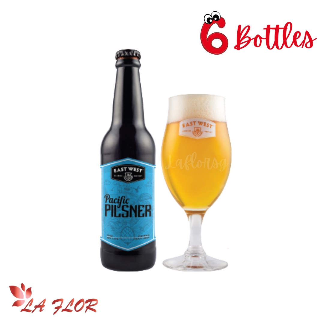 Crafted Beer East West Pacific Pilsner 330ml 5% ABV (6 Btls), Food ...