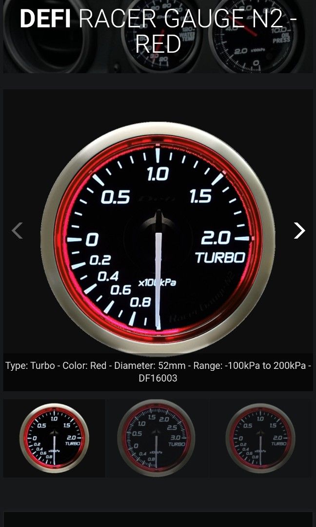 Defi Turbo Gauge, Car Accessories, Accessories on Carousell