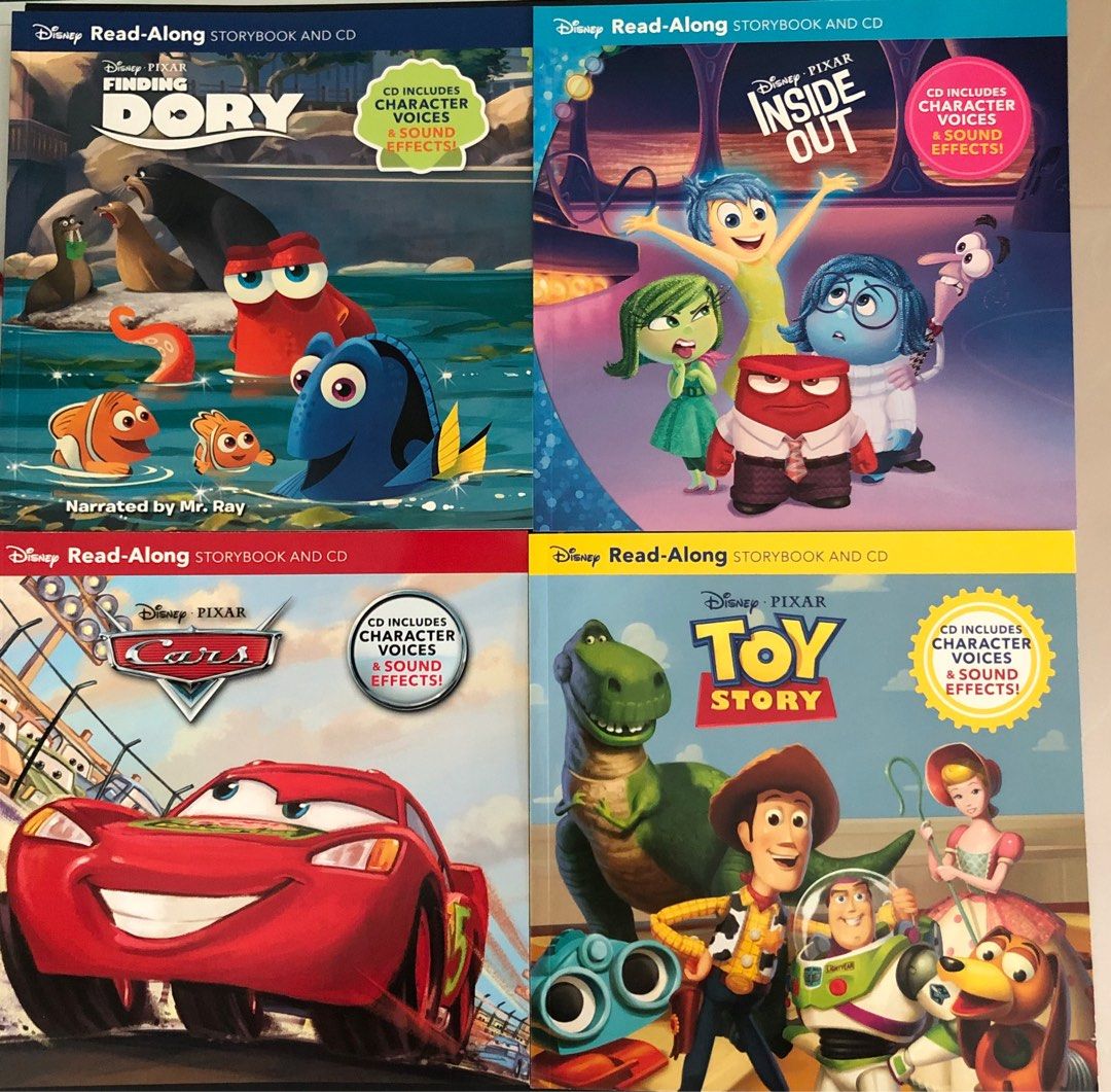 Disney Read Along CD Set (Cars/Dora/Inside Out/Toy story), 興趣及遊戲, 書本 ...