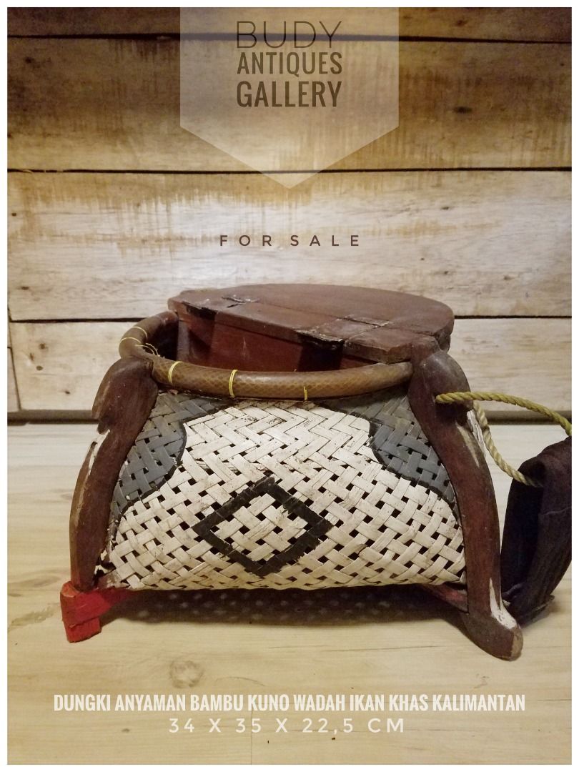 Dungki Kuno Wadah Ikan Tangkapan Khas Kalimantan Anyaman Bambu, Perabotan Rumah di Carousell