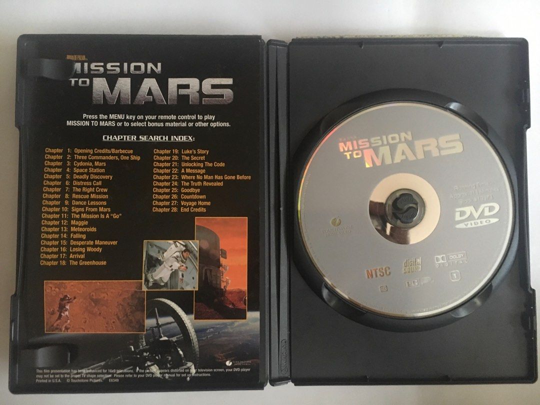 English movie DVD - Mission To Mars, Hobbies & Toys, Music & Media, CDs ...