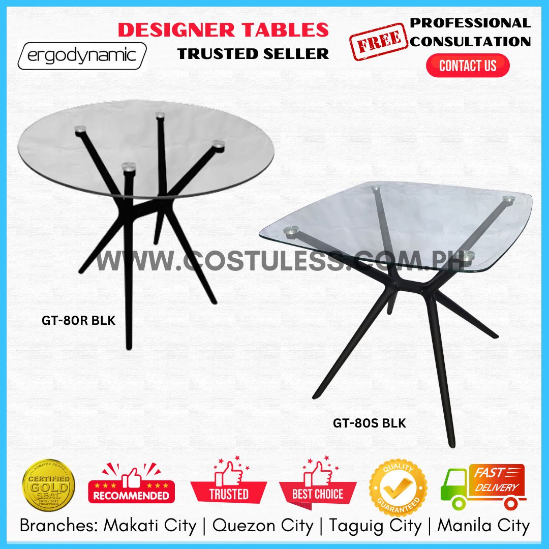 Ergodynamic Glass Table, Round Dining Table, Square Chopstick Table ...