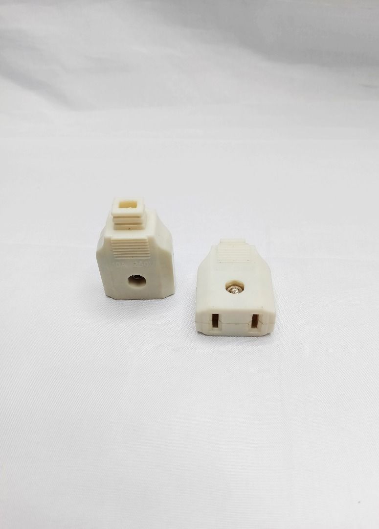 FEMALE PLUG SOCKET, 10A 250V US 2-PIN, AC ELECTRIC POWER WIRE EXTENSION ...