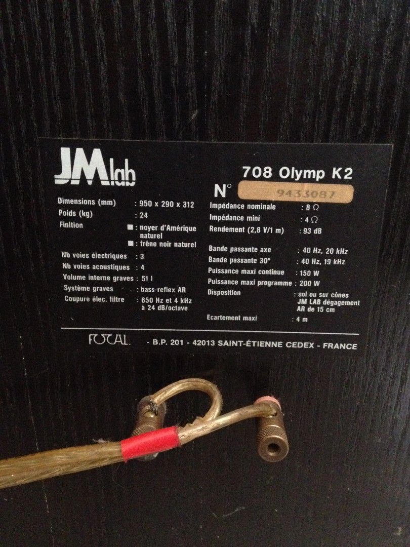 FOCAL JMlab 708 Olymp K2 tower speaker on Carousell