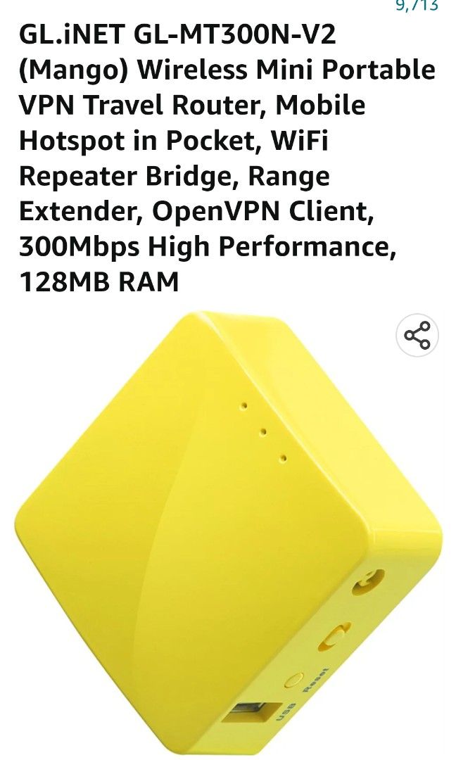 GL.iNET GL-MT300N-V2 (Mango) Wireless Mini Router, Computers & Tech ...