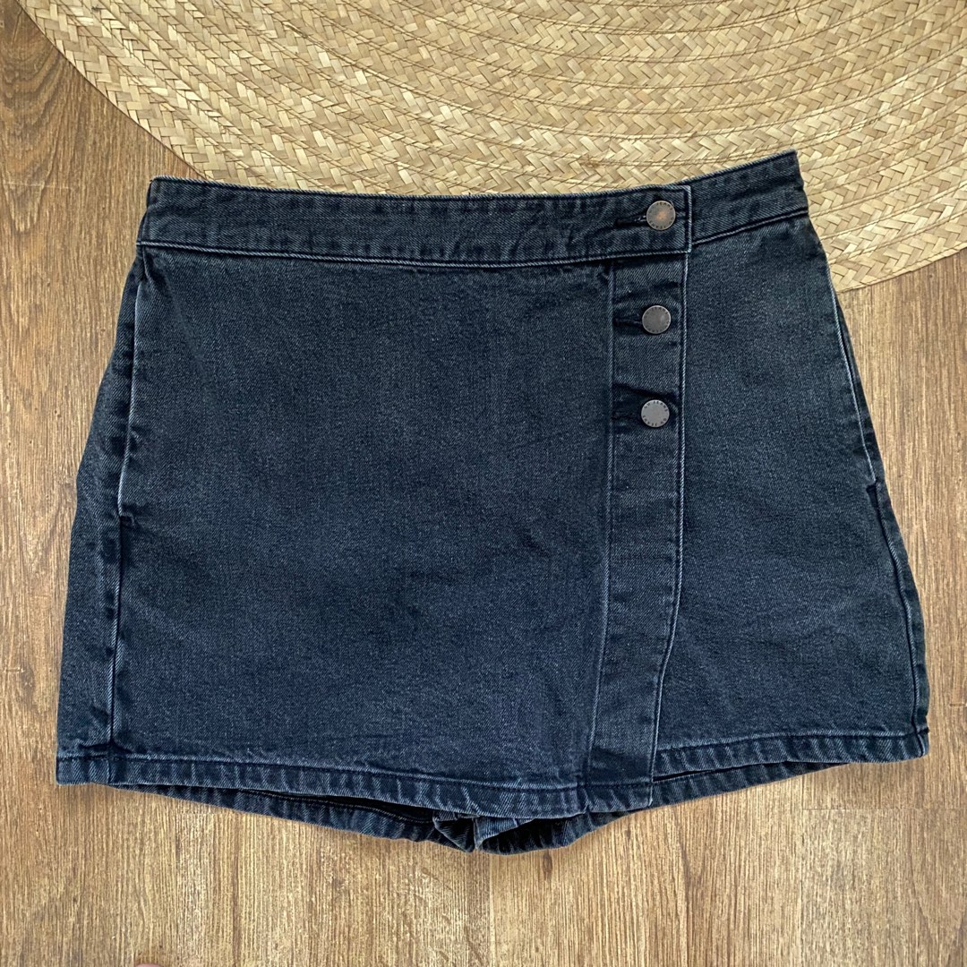 GU Black Denim Skort on Carousell