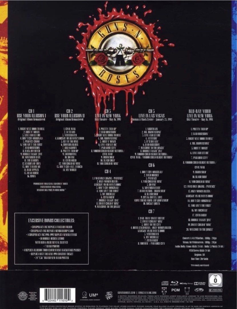 Guns N' Roses Use Your Illusion[Super Deluxe 7 CD/Blu-ray] Super Deluxe ...
