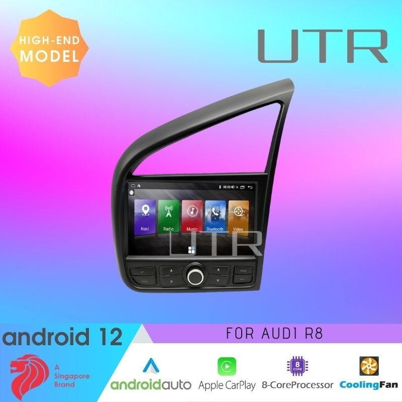 HIGH-END LATEST ANDROID AUDI R8 9 INCH 8 CORE ANDROID 12 PLAYER 2K ...