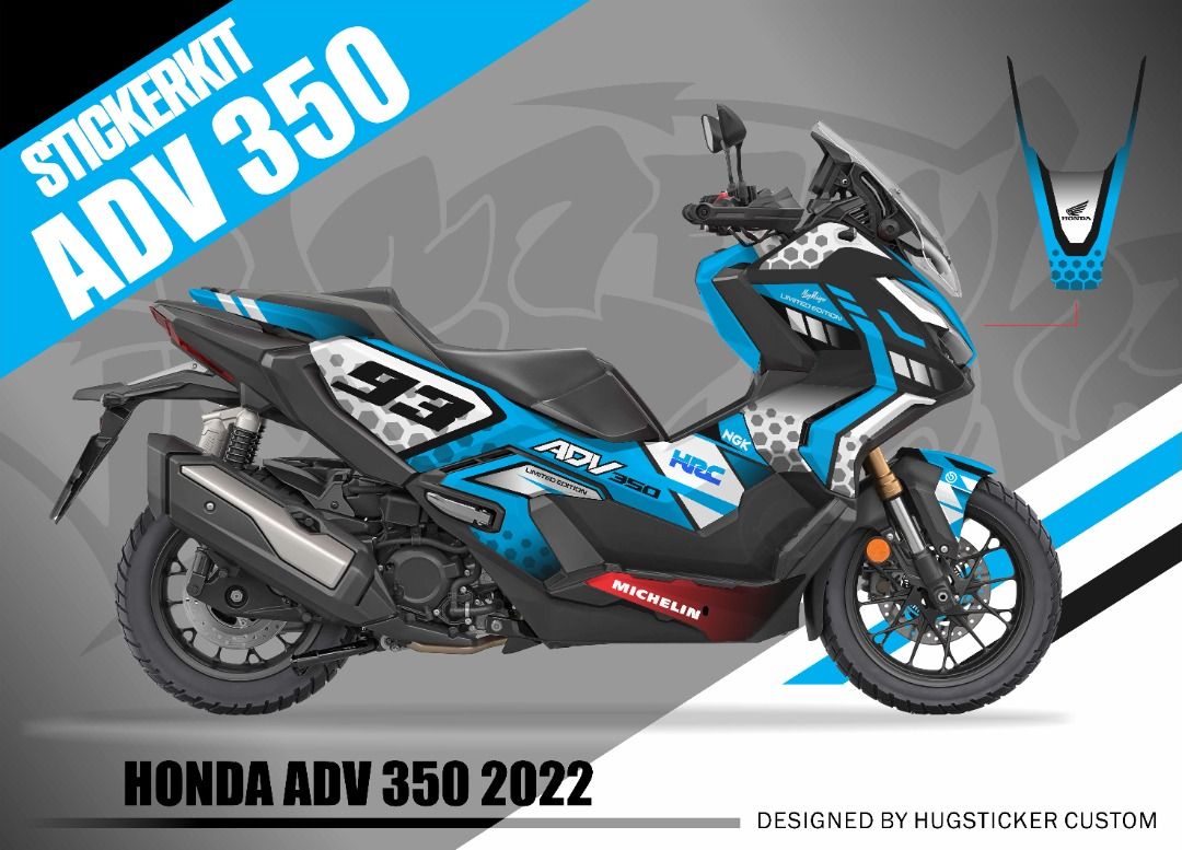 HONDA ADV 350 RACING CONCEPT Decals Sticker Kit High Quality Bike Wrap ...