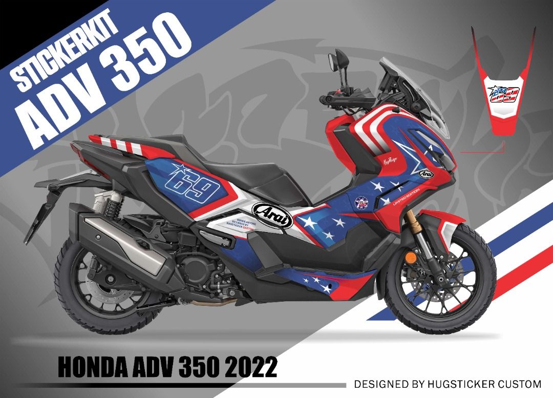 HONDA ADV 350 STAR Decals Sticker Kit High Quality Bike Wrap Scratch ...