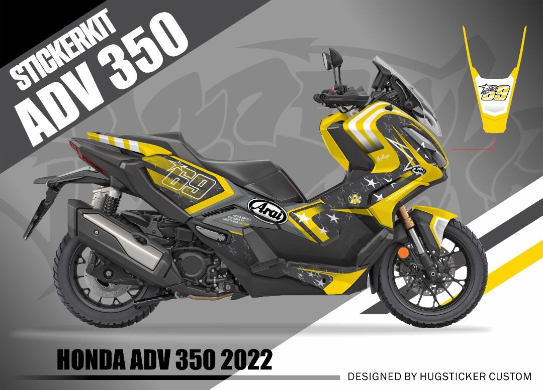 HONDA ADV 350 STAR Decals Sticker Kit High Quality Bike Wrap Scratch ...