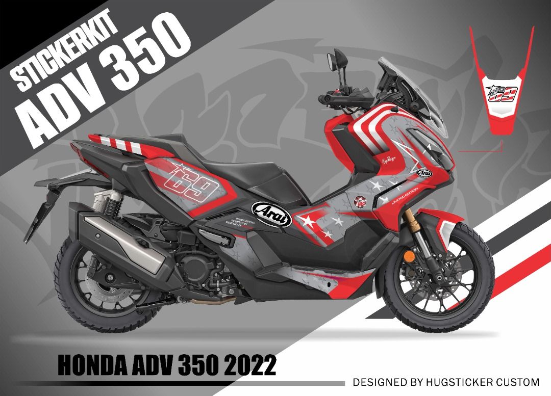HONDA ADV 350 STAR Decals Sticker Kit High Quality Bike Wrap Scratch ...