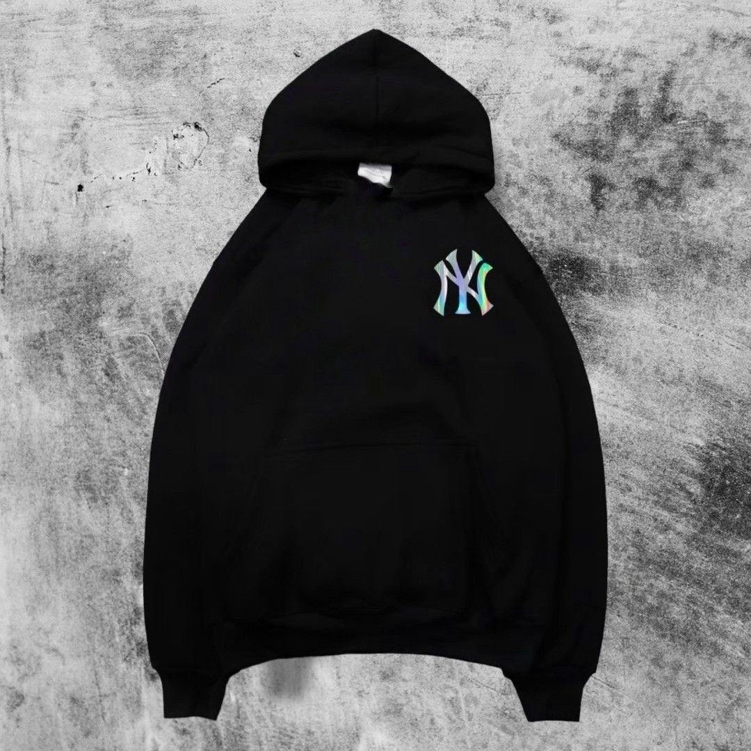 Hoodie MLB New York Yankees Hologram Hitam, Fesyen Pria, Pakaian , Baju ...