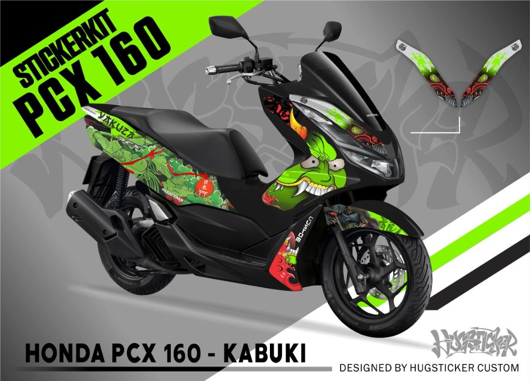 HUGSTICKER HONDA PCX 160 KABUKI Decals Sticker Kit High Quality Bike ...